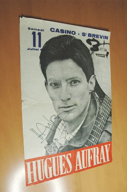 HUGUES AUFRAY 60S RARE AFFICHE FRENCH POSTER ORIGINAL 58x39 cm SIGNEE ...