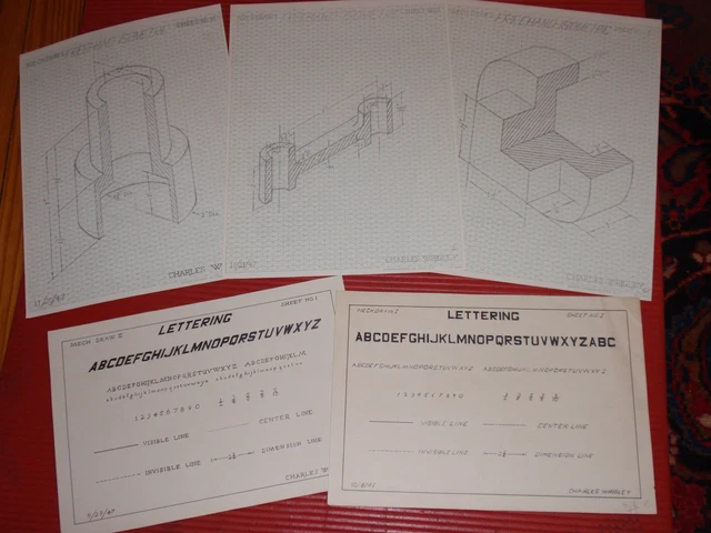 VINTAGE ORIGINAL ARCHITECTURAL/MECHANICAL Drawings 1940'S Charles ...