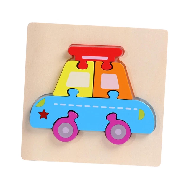 PUZZLES DE VOITURE, jouet d'éducation précoce, blocs en bois, Puzzle pour EUR 8,34 - PicClick FR