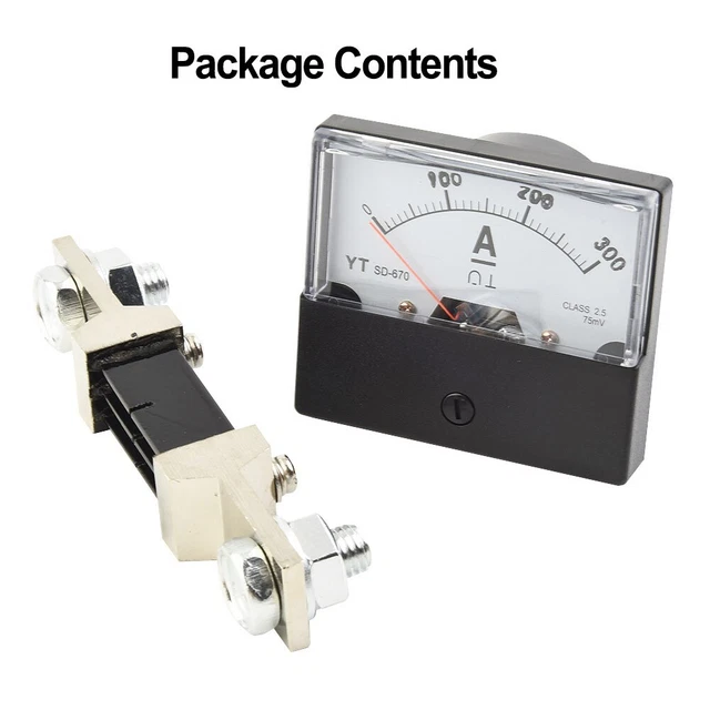 DH 670 ANALOG Ammeter Amp Meter Gauge for DC 0 200A/300A/75mV with ...