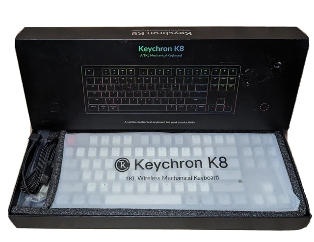 KEYCHRON K8 TKL Wireless Mechanical Keyboard ALUMINUM BROWN Switch (non ...