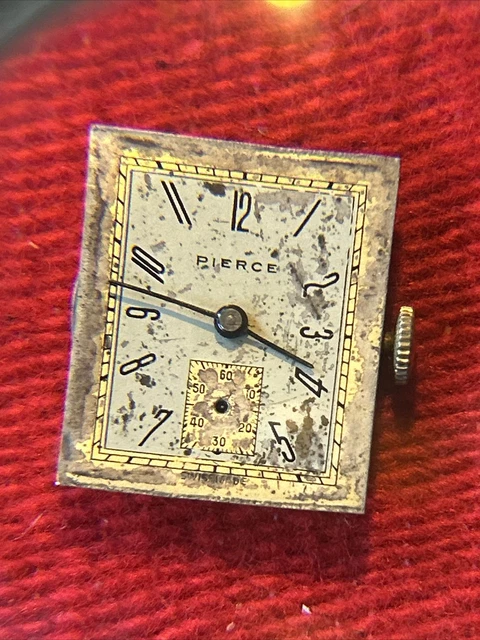 PIERCE SWISS 15 Jewels Vintage Watch Face & Movement Parts $10.00 ...