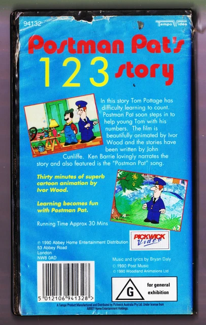 POSTMAN PAT'S 123 Story - VHS Video Tape Vintage EUR 3,64 - PicClick FR