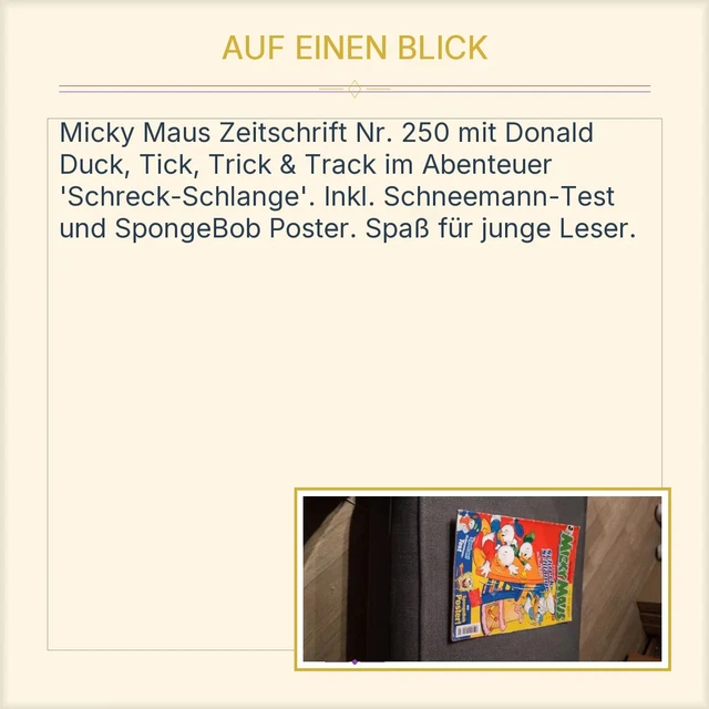 DISNEY MICKEY MOUSE Revue N°250 Poster Bob l'éponge EUR 2,95 - PicClick FR