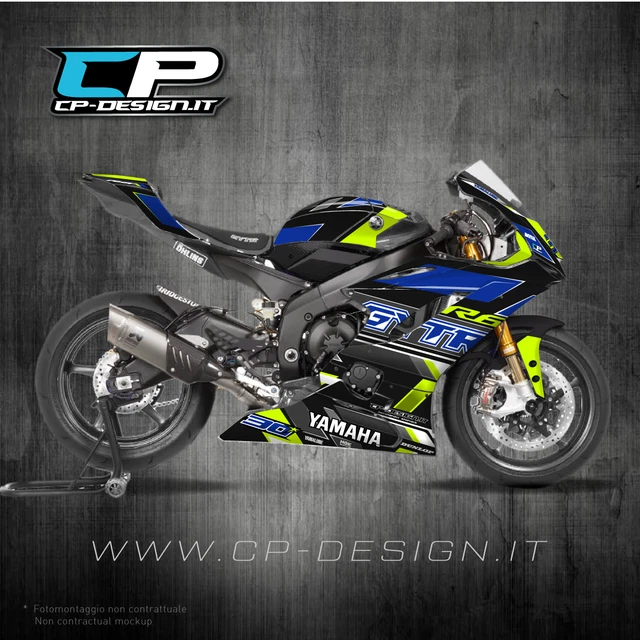 KIT GRAFICHE COMPATIBILI Yamaha R6 2019-2025 per carene RACING Graphics ...