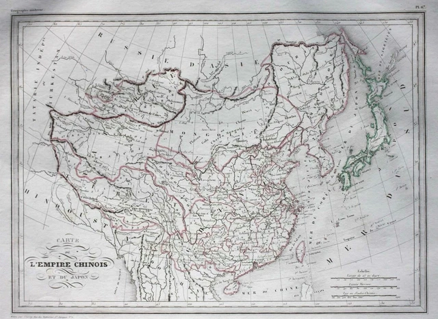 MAP OF CHINA Antique Original 1888 The Chinese Empire 19th Century Asia ...