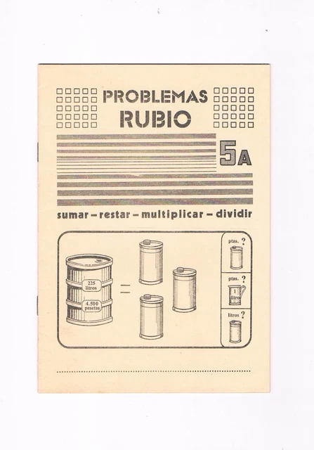 CUADERNO PROBLEMAS RUBIO numero 5 A 1977 sin usar EUR 9,99 - PicClick DE