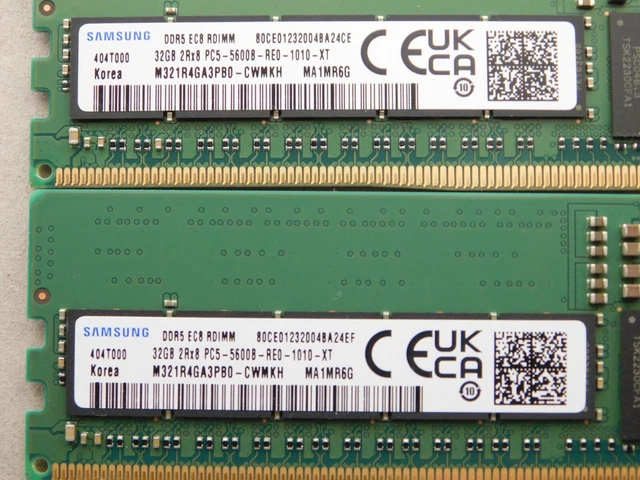 SAMSUNG 256GB(8X32GB) 2RX8 DDR5 PC5-5600B EC8 RDIMMs (M321R4GA3PB0 ...