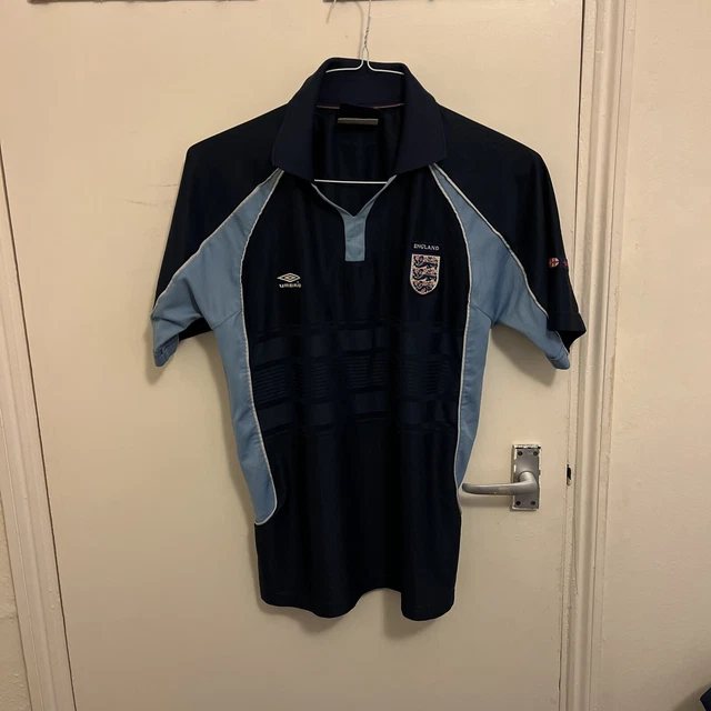 ENGLAND 2000S TRAINING FOOTBALL SHIRT JERSEY TOP BLUE UMBRO MENS M ...