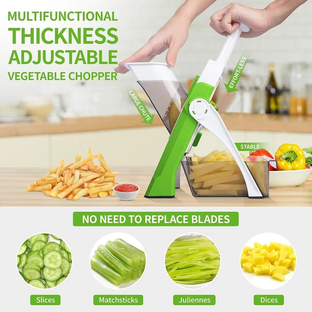 MANDOLINE VEGETABLE SLICER Adjustable Vegetable Chopper Onion Dicer ...