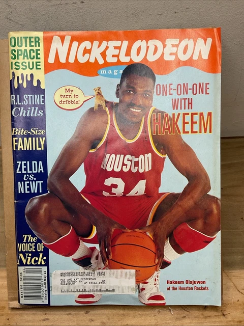 VINTAGE NICKELODEON MAGAZINE May 1995 Issue w/ Hakeem Olajuwon NBA ...
