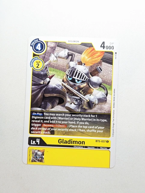 DIGIMON CCG CARD Gladimon BT5-037 C Common Digimon Yellow $1.00 ...