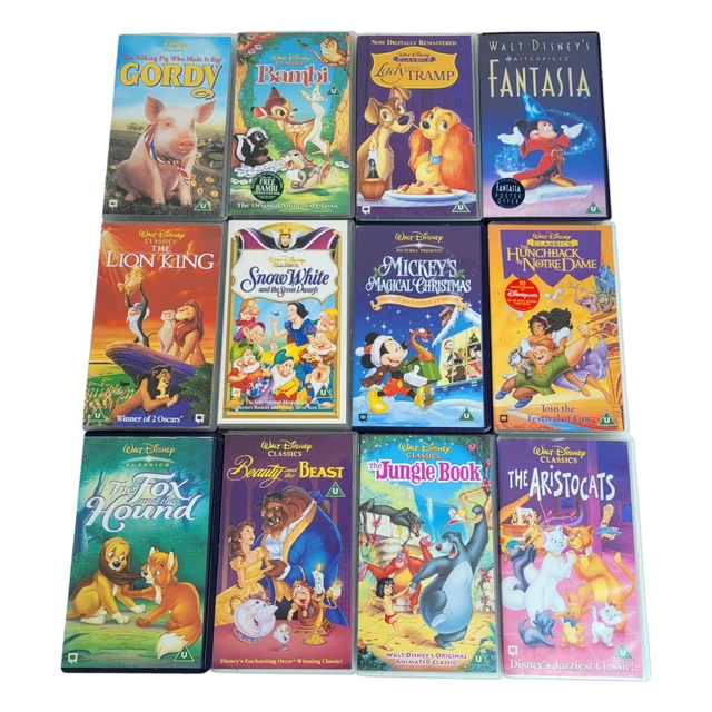 DISNEY FILM VHS Video Tape Bundle Lot inc Snow White, Bambi, Jungle ...