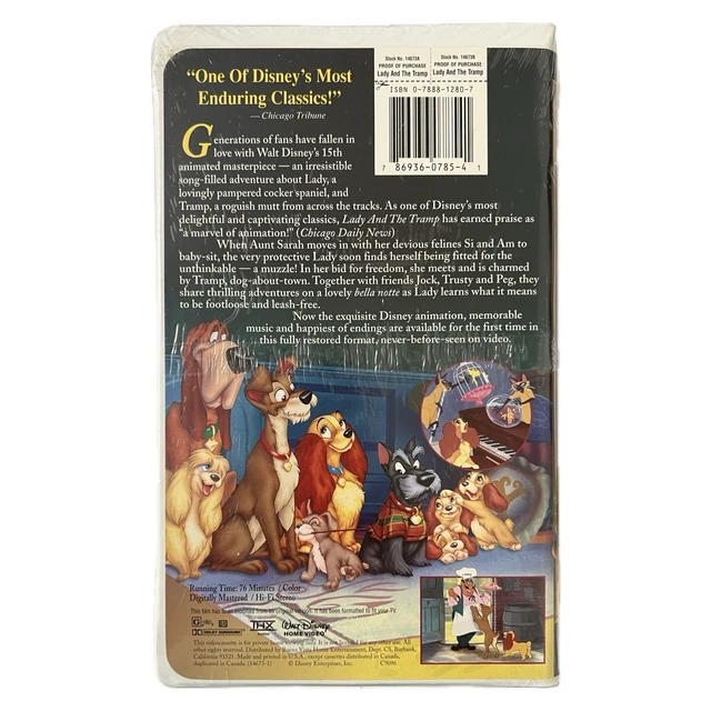 LADY AND THE Tramp (VHS, 1955) Walt Disney Masterpiece Collection - NEW ...
