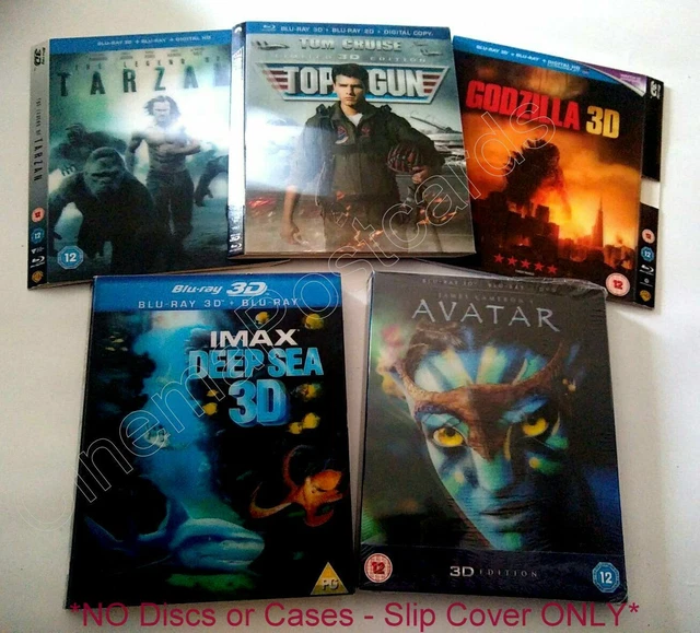 2D 3D LENTICULAR Foil Blu Ray DVD Emboss *Slip Covers ONLY NO DISCS ...