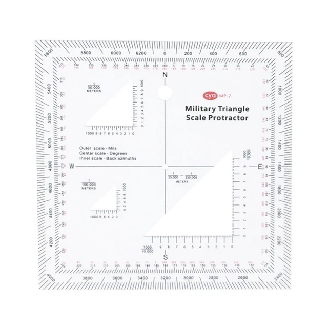 MILITARYPROTRACTOR MGRS COORDINATE Scale TransparentTopographical Map ...