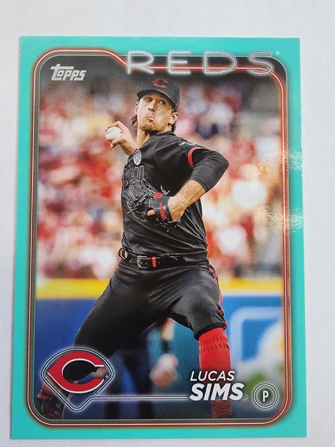 LUCAS SIMS 2024 Topps Series 2 AQUA SP parallèle Cincinnati Reds #355 ...