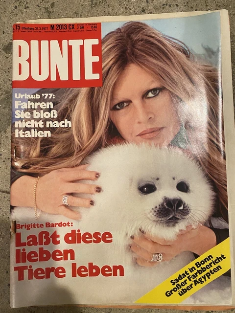 BUNTE ZEITSCHRIFT 15/ 1977, Brigitte Bardot ,Bunte Magazine EUR 9,99 - PicClick FR