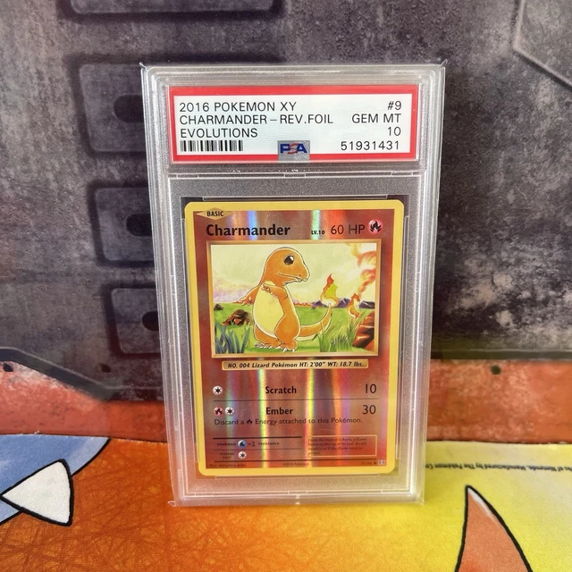 2016 POKEMON XY Evolutions Charmander Reverse Foil #9 PSA 10 Gem Mint ...