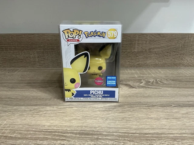 FUNKO POP POKEMON Pichu Flocked WonderCon #579 + Free Protector £10.79 ...