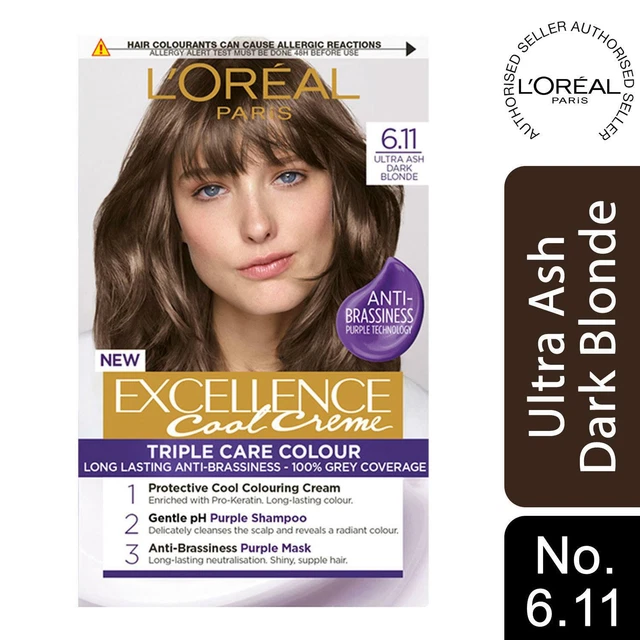 LOREAL PARIS EXCELLENCE Creme permanenter Haarfärbemittel, 6.11 Ultra ...