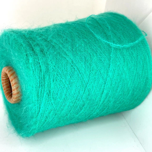 POIDS DE DENTELLE fil sur cône laine mohair vert mer MOHAIR pour... EUR ...