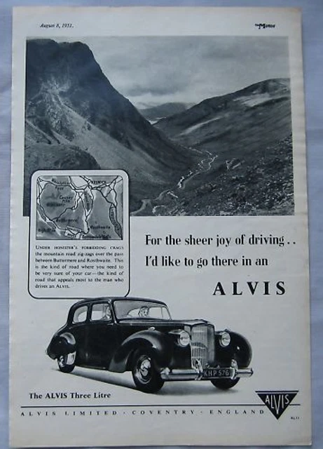 1951 ALVIS THREE Litre Original advert No.1 £4.99 - PicClick UK