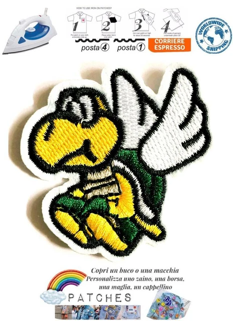 PATCH KOOPA PARATROOPA super mario bros toppa termoadesiva iron game ...