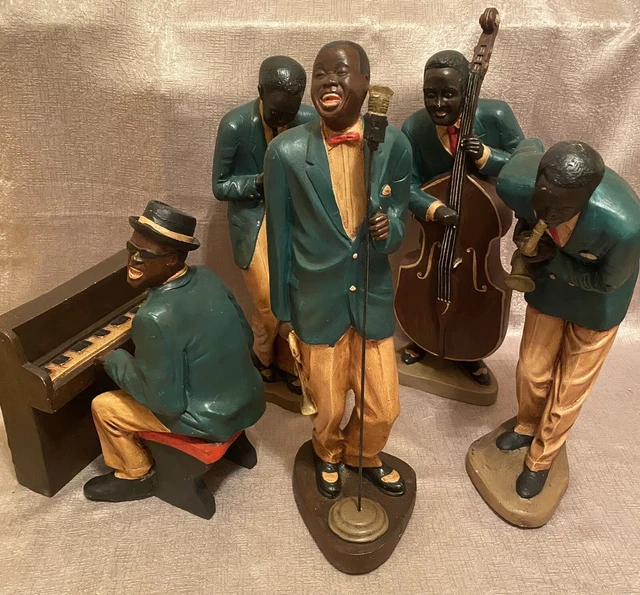 ANTIQUE FIBREGLASS BLACK American vintage 5 piece jazz band large ...