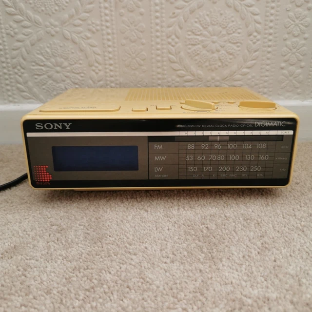 VINTAGE SONY DIGIMATIC Icf C6L Retro Alarm Clock Radio Please Read ...