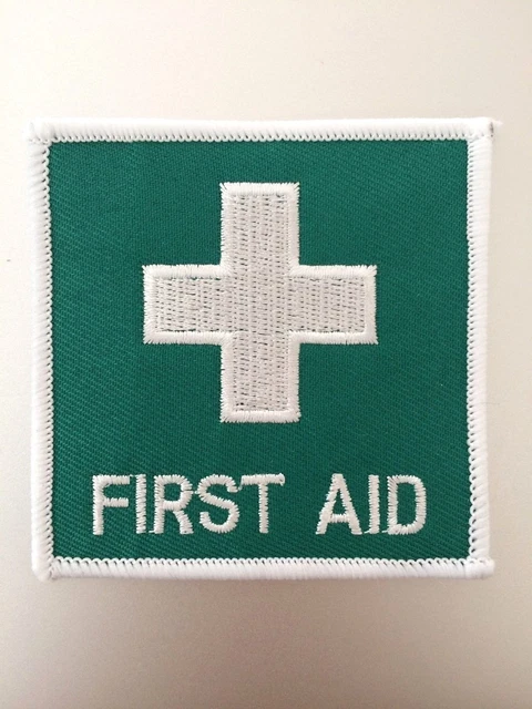 FIRST AID PATCH — Iron Sew On — Embroidered Badge — Medical Green £4.14 ...