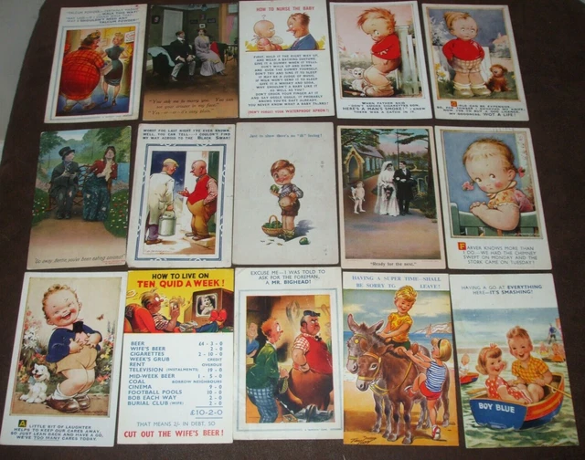 BULK LOT 56 BAMFORTH Comic Postcards Mix of ages Tempest Kiddy vintage ...