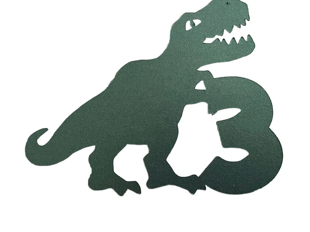 T REX CAKE Topper Forest Green Three 3 3rd Birthday Dinosaur Themed T ...
