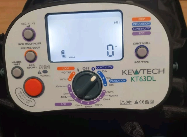 KEWTECH KT63DL 5-IN-1 18th Edition Electrical Multifunction Tester £150 ...