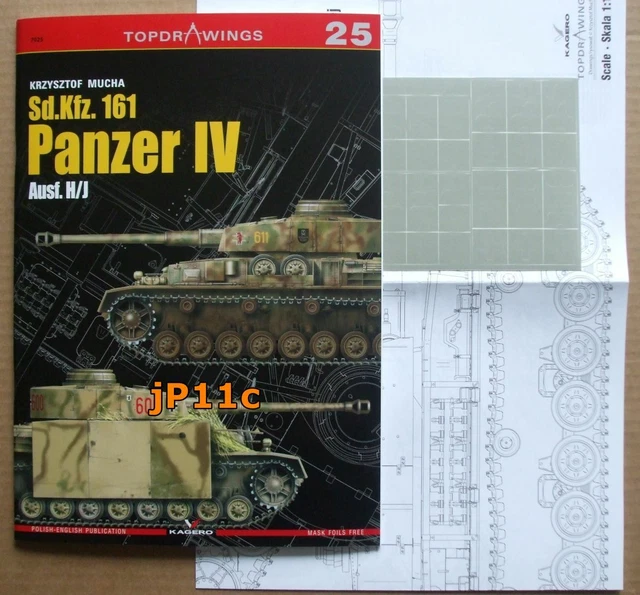SD.KFZ. 161 PANZER IV Ausf. H/J TopDrawings, KAGERO + Mask Foil EUR 16 ...