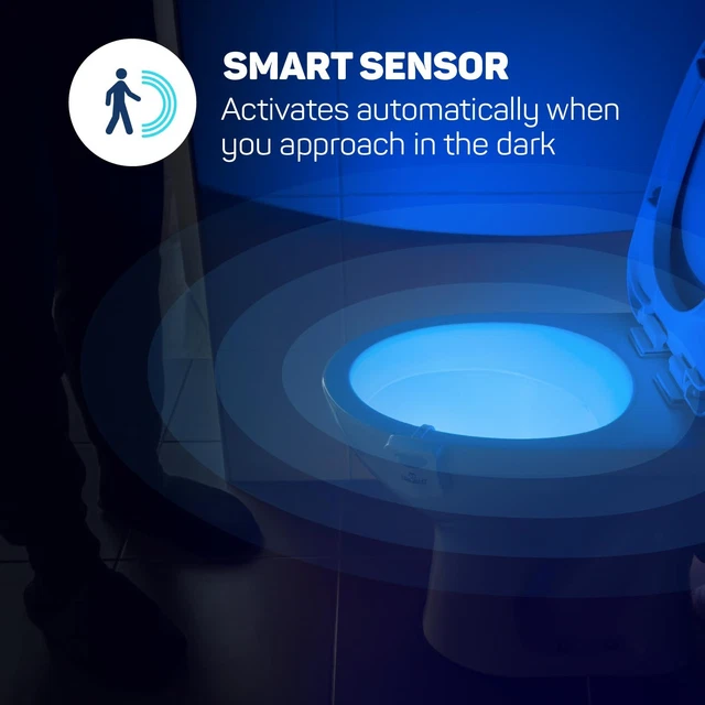 THE ORIGINAL TOILET Bowl Night Light. Motion Sensor Fun & Cool Bathroom ...