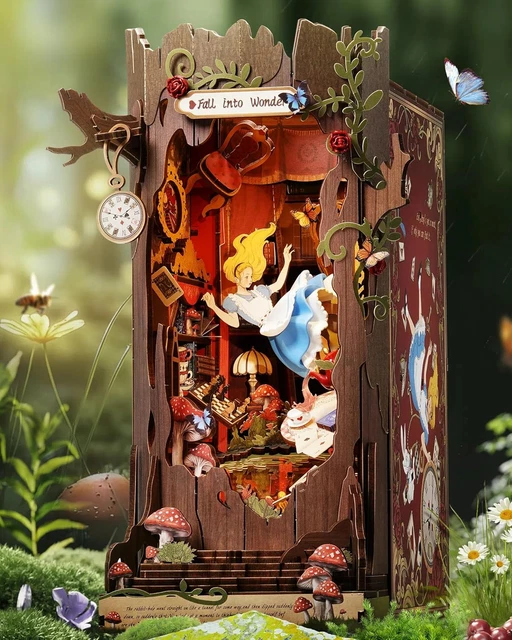BOOK NOOK KIT for Adults DIY Miniature Kit with Lights Fall into Wonder ...