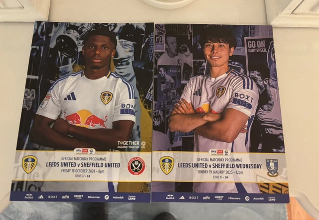 2 LEEDS UNITED Football Programmes V Sheffield Wednesday & Sheffield ...
