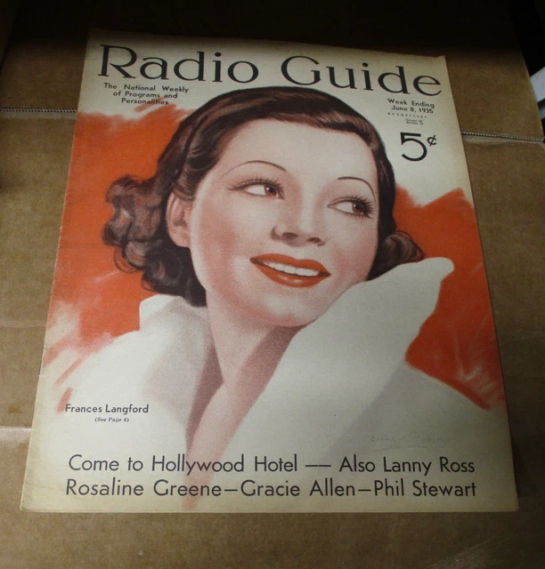 RADIO GUIDE MAGAZINE Many Vintage Ads June 8 1935 Cover Frances Langford A496 PB £7.06 - PicClick UK