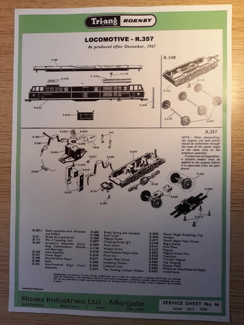 TRIANG HORNBY X336 One Axle Deep Flange for R351 R352 R357 R751 R758 ...