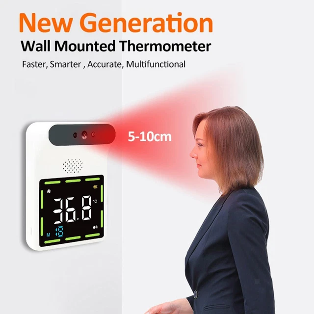 WALL MOUNT LCD Digital Infrared Thermometer Non-Contact Forehead ...