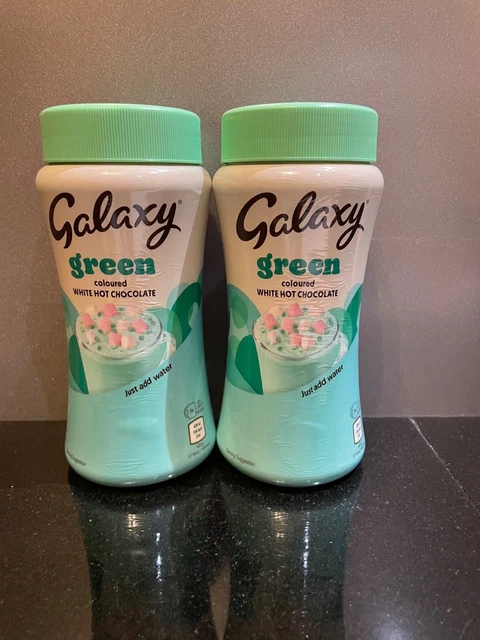 2 X GALAXY Green White Hot Chocolate Powder 300g Tubs £13.75 - PicClick UK