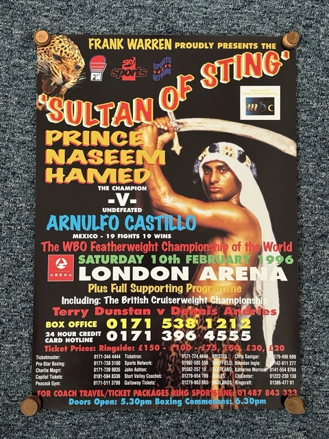 PRINCE NASEEM HAMED Vs Arnulfo Castillo Original Boxing Fight Poster ...