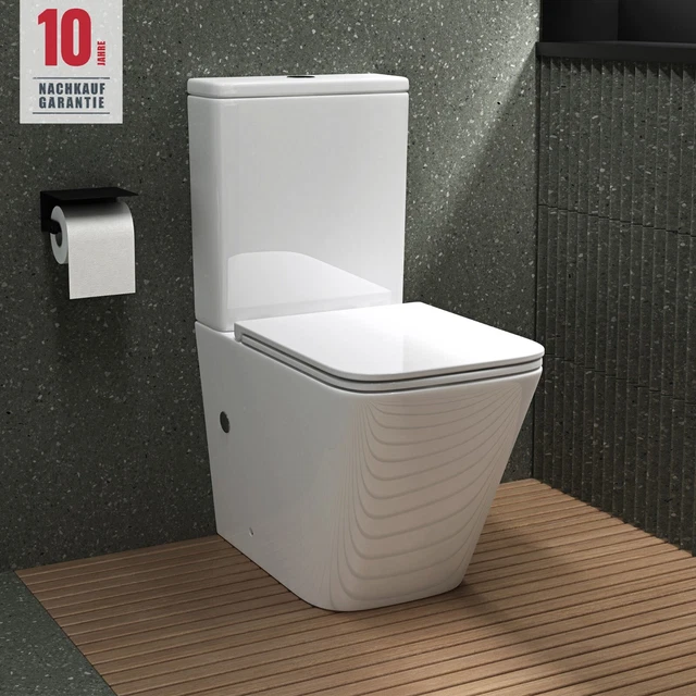 STAND WC SPÜLRANDLOS Toilette Bad WC mit spülkasten Soft-Close WC-Sitz S112T EUR 309,00 ...