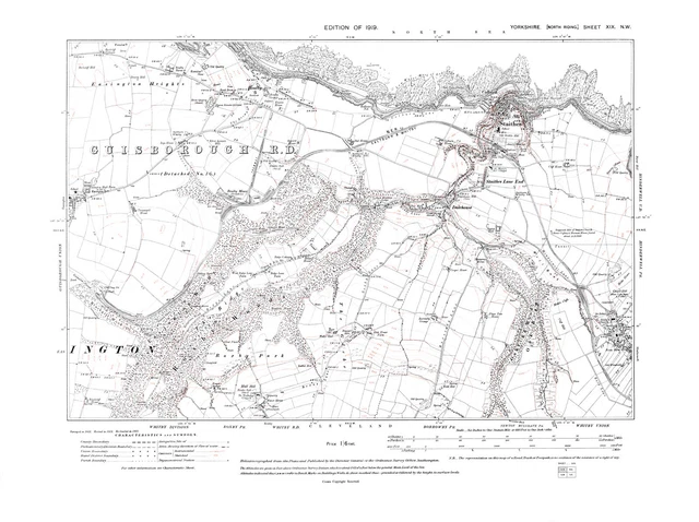 OLD MAP OF Staithes, Dalehouse, Boulby, Yorkshire -1919 - Repro 19 NW £ ...