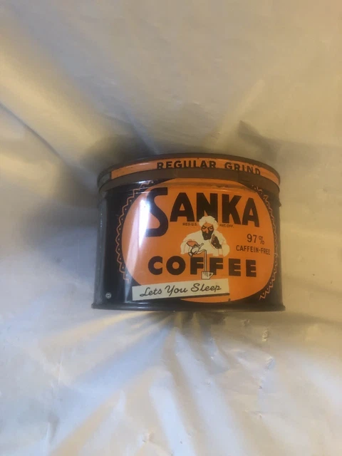 VINTAGE SANKA KEY Wind Coffee Tin Can Lets You Sleep ONE POUND CAN $42. ...