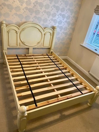 WOODEN BED FRAME King Size French Provincial Country Style in Cream ...