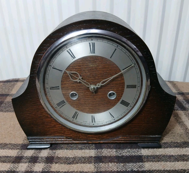 SMITHS ENFIELD OAK Cased Mantle Clock c.1950 No Key so Untested £25.66 ...