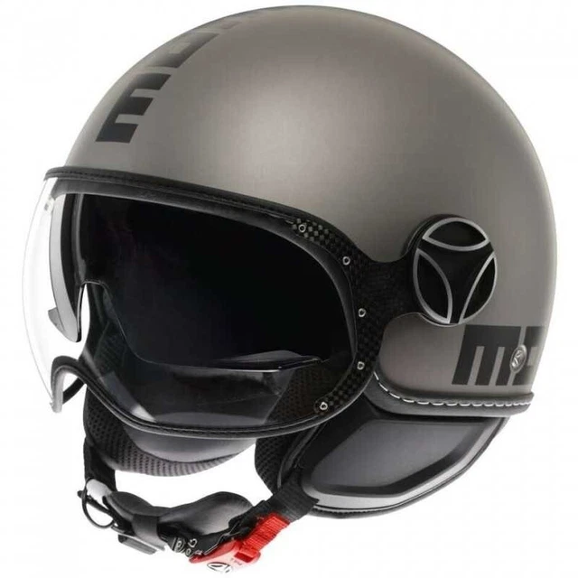 CASCO MOTO JET Momo Design Fgtr Evo Doppia Visiera Titanio Grigio Nero ...
