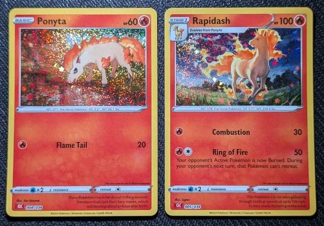 PONYTA 004/034 & Rapidash 005/034 Pokémon TCG Classic Collection Holo £ ...